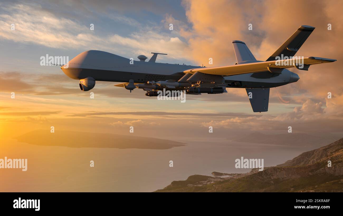 MQ-9 Reaper unmanned combat aircraft on mission Stock Photo - Alamy