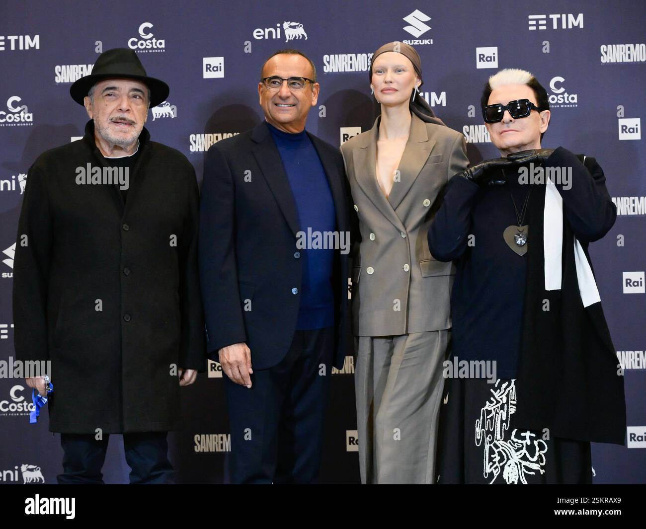 Sanremo, 75th Italian Song Festival 2025 - Hosts photocall. In the ...