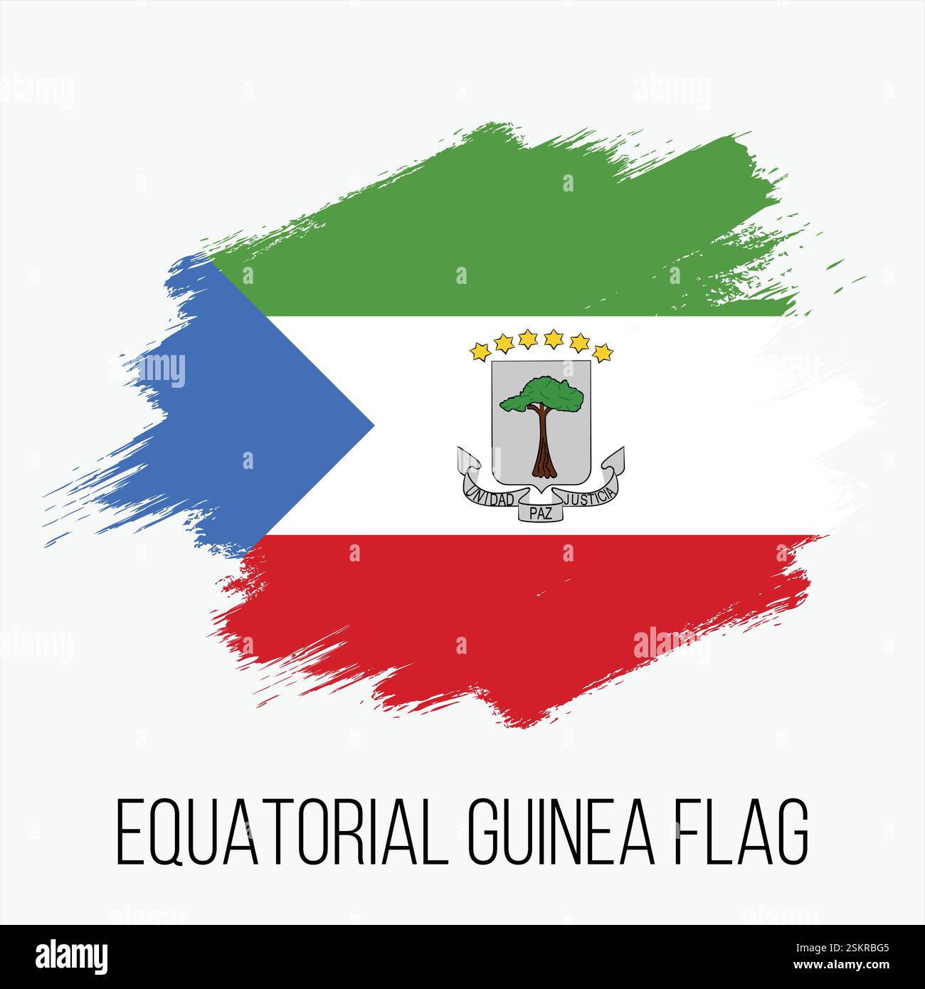 Equatorial Guinea Vector Flag. Equatorial Guinea Flag for Independence Day. Grunge Equatorial ...