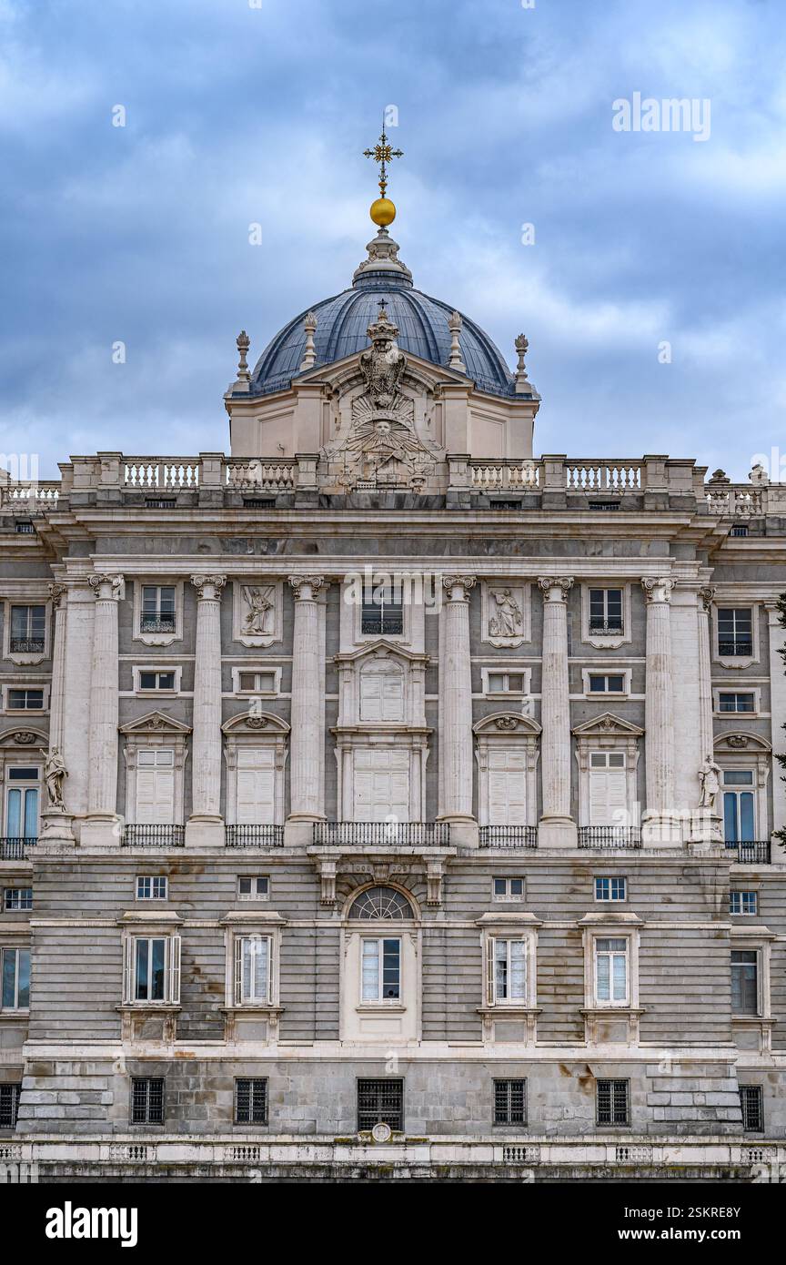 Architectural features of the Royal Palace exteriorMadrid, Spain Stock ...