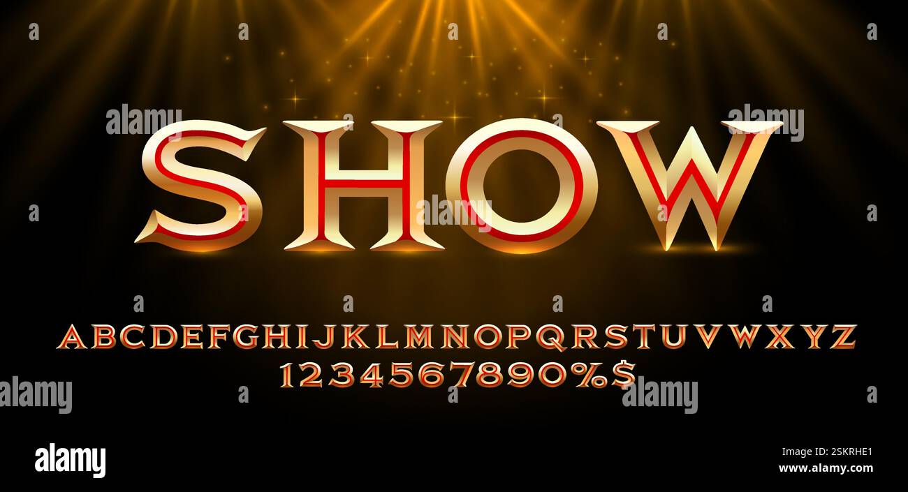 Vintage circus alphabet letters and numbers Stock Vector Images - Alamy