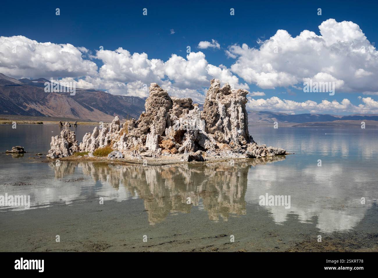 Lee Vining, California - Tufa towers in Mono Lake. The lake has no ...