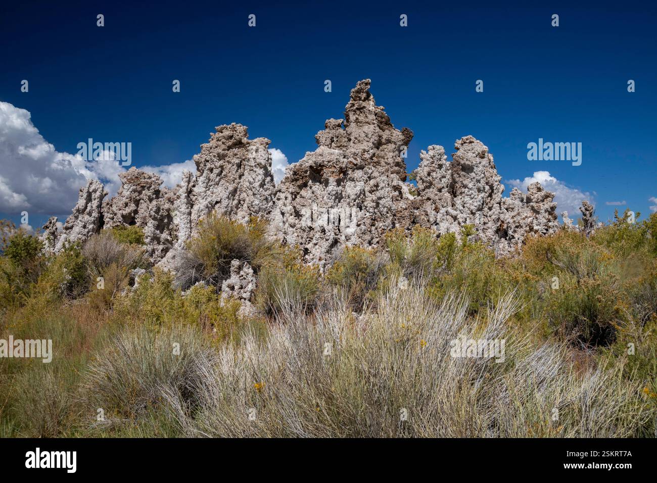 Lee Vining, California - Tufa towers in Mono Lake. The lake has no ...
