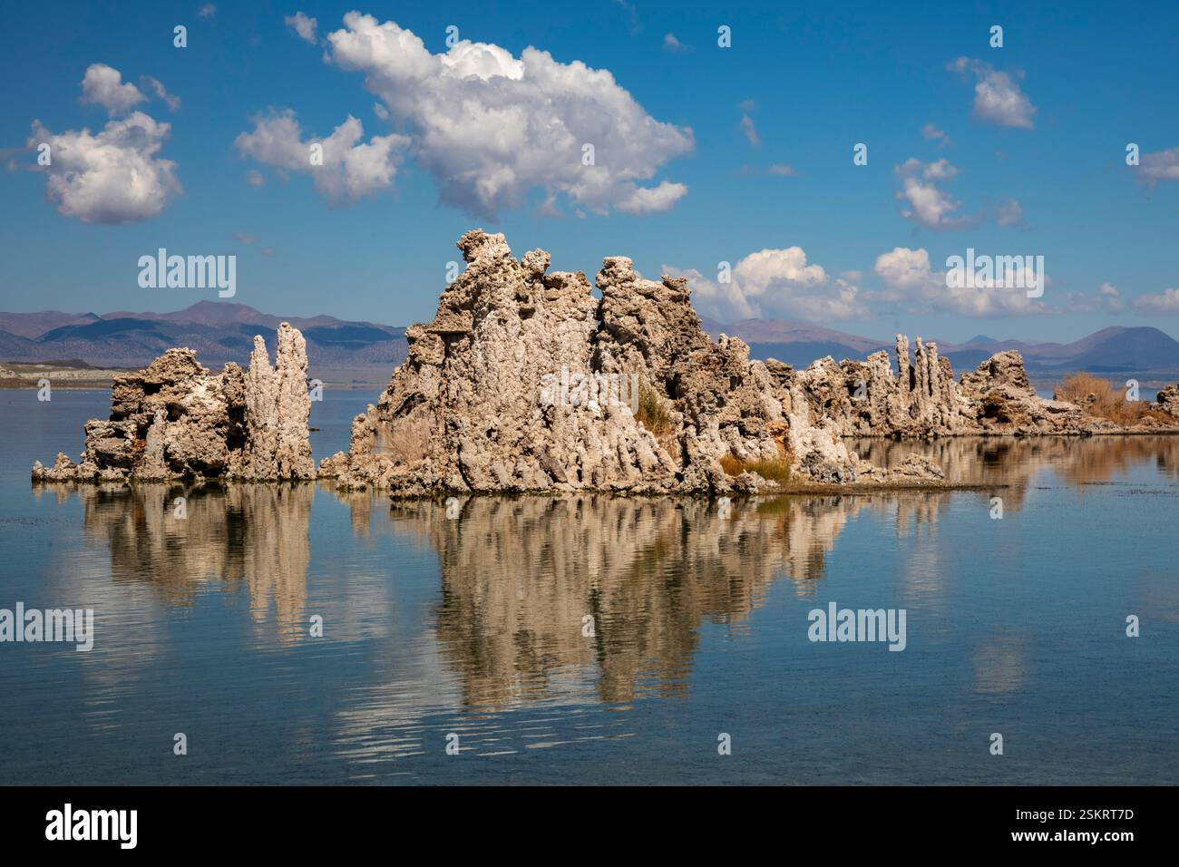 Lee Vining, California - Tufa towers in Mono Lake. The lake has no ...