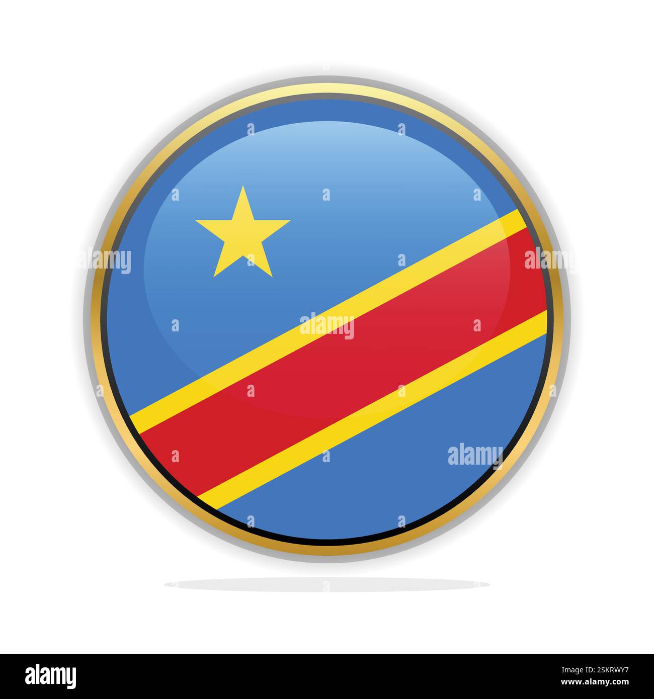 Button Flag Design Template Republic of Congo Stock Vector Image & Art ...