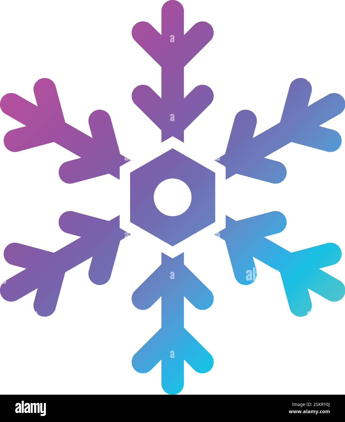 Snowflake icons modern line hi-res stock photography and images - Alamy