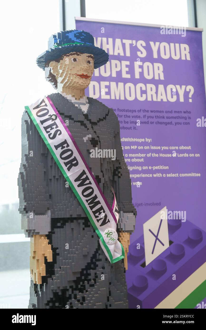 Coventry, UK. 12th Feb, 2025. A life size LEGO statue called Hope ...