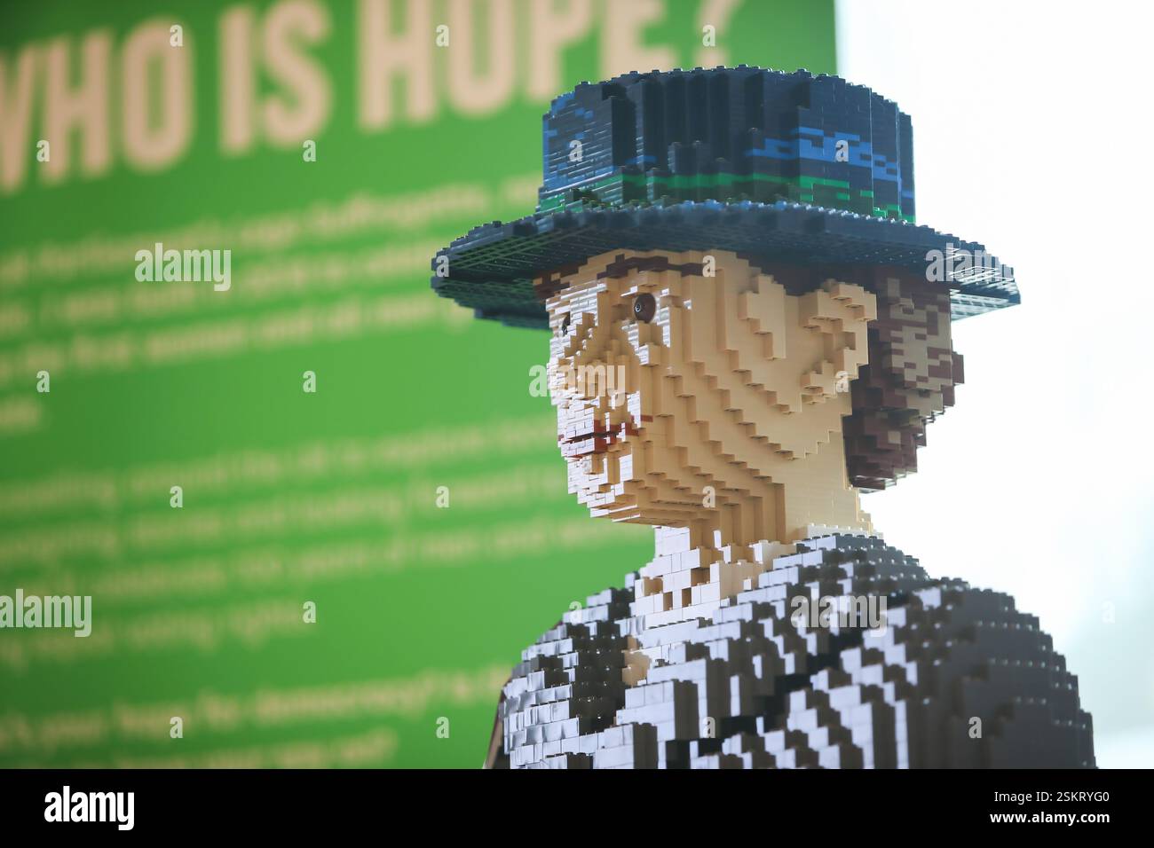 Coventry, UK. 12th Feb, 2025. A life size LEGO statue called Hope ...