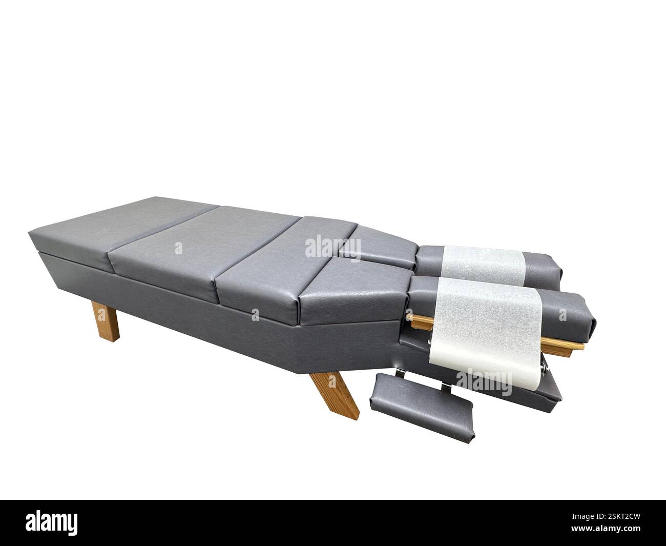 Chiropractic adjustment table isolated on white background Stock Photo ...