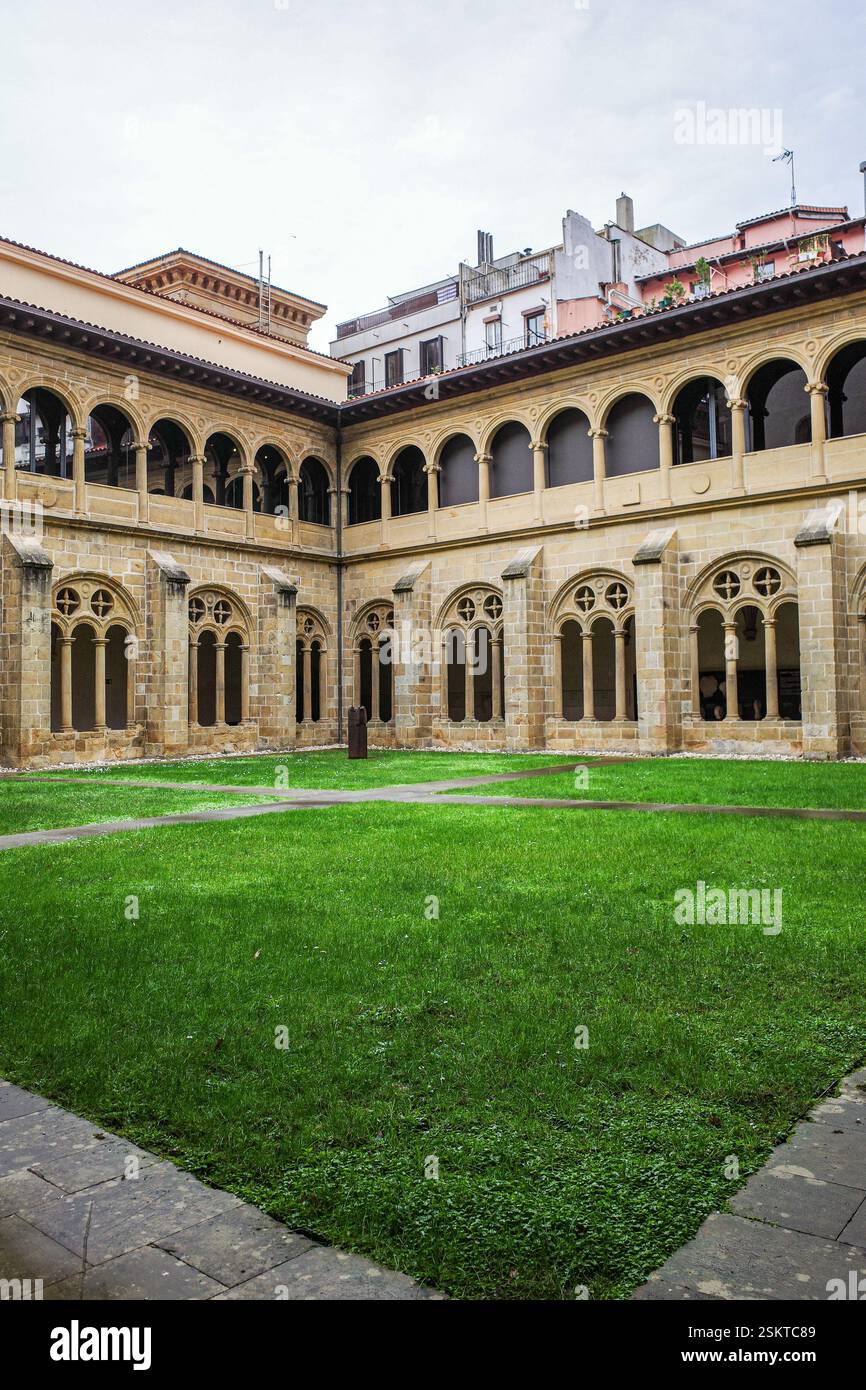 San Sebastian, Spain - 9 Feb 2025: Cloisters inside the San Telmo ...