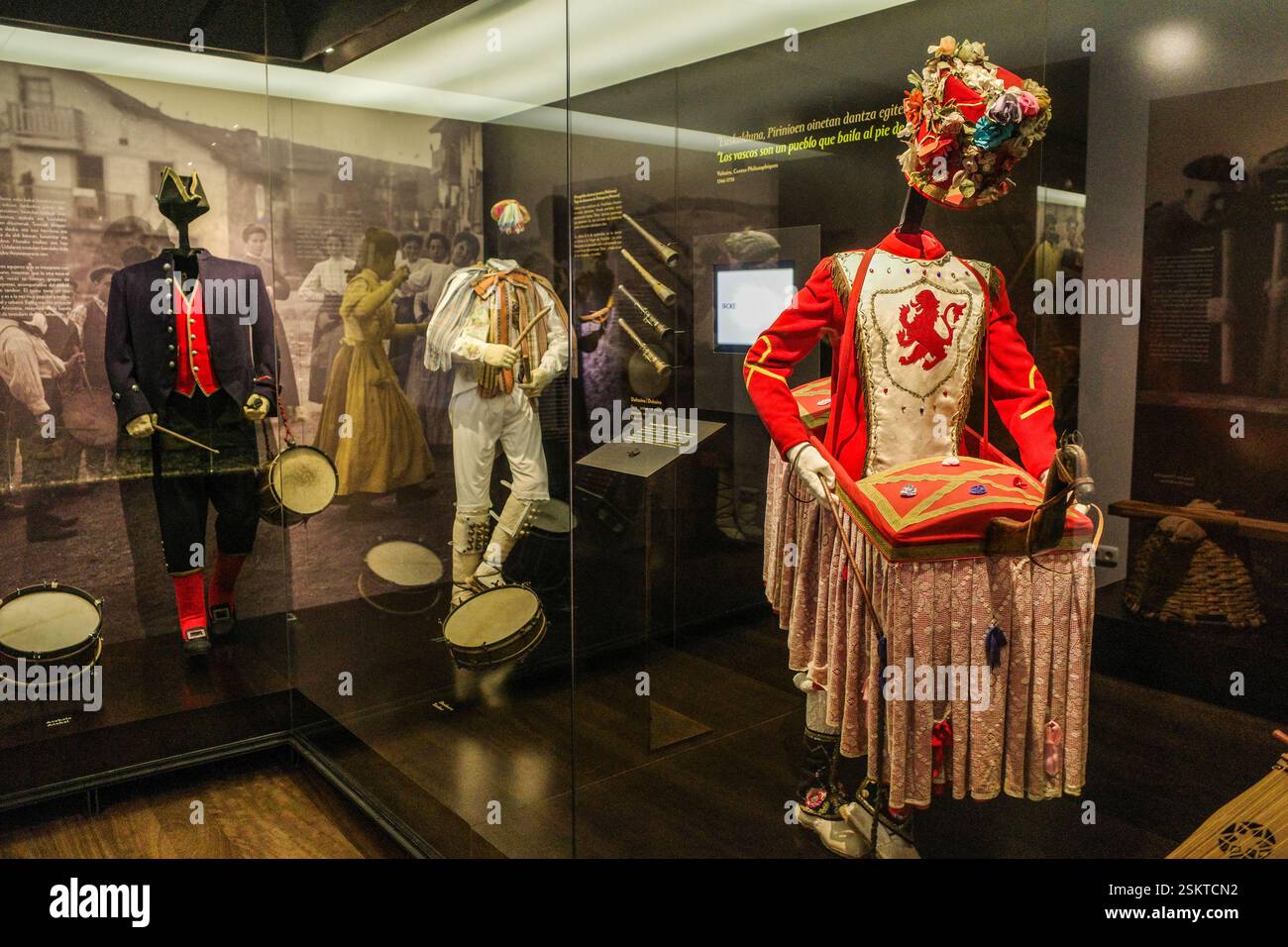 San Sebastian, Spain - 9 Feb 2025: Traditional Basque dress on display ...