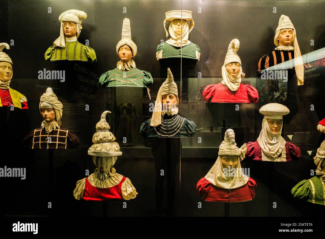 San Sebastian, Spain - 9 Feb 2025: Traditional Basque dress on display ...