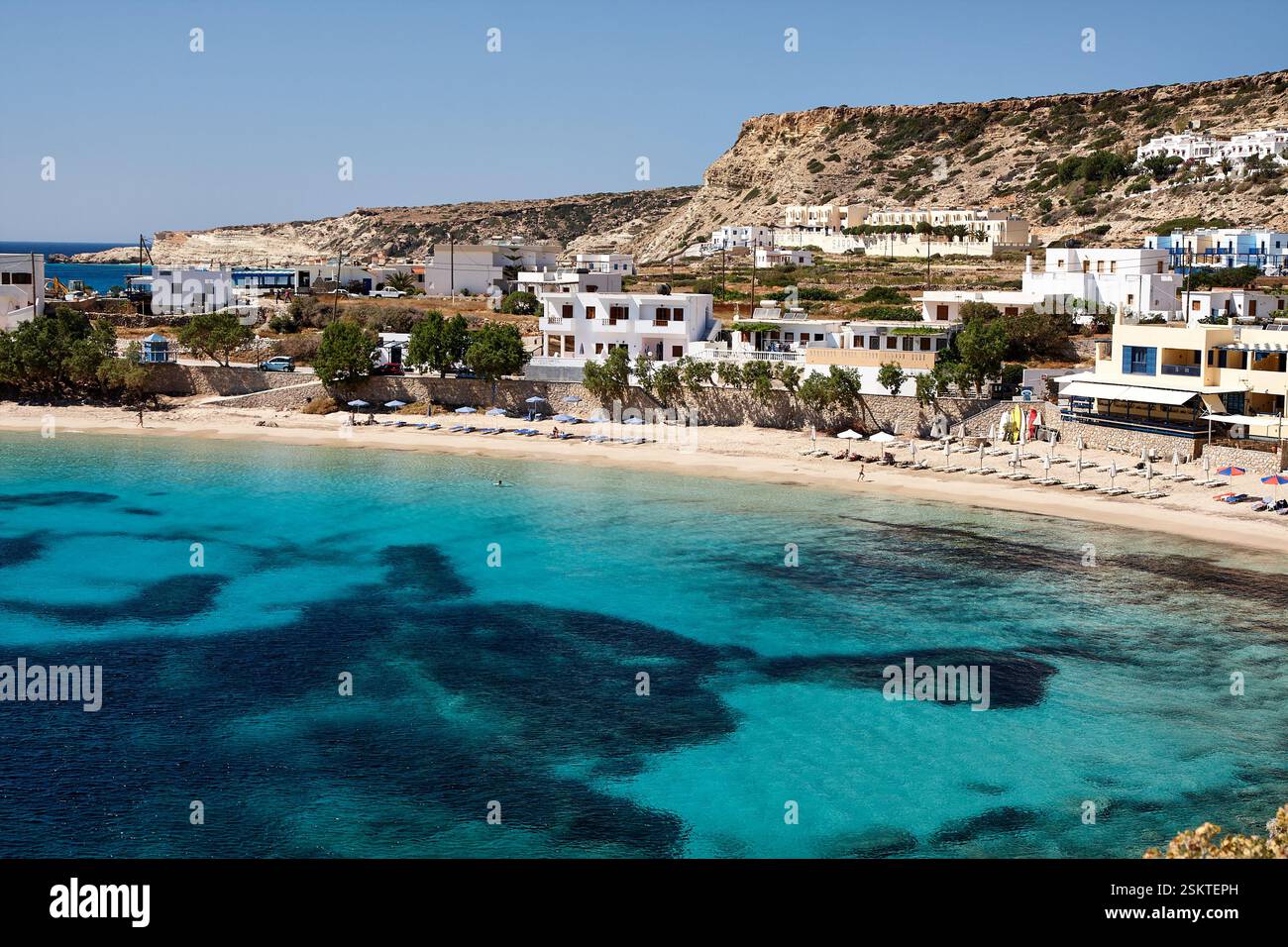 Lefkos beach and coastal village,Karpathos island in South Aegean sea ...