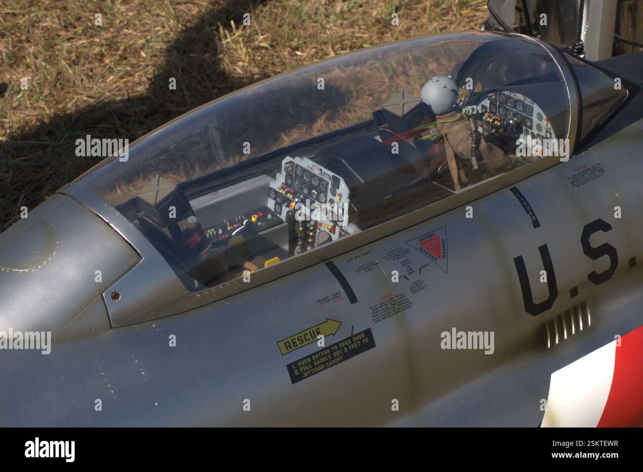 Model jet aircraft on display in model aircraft competition with ...