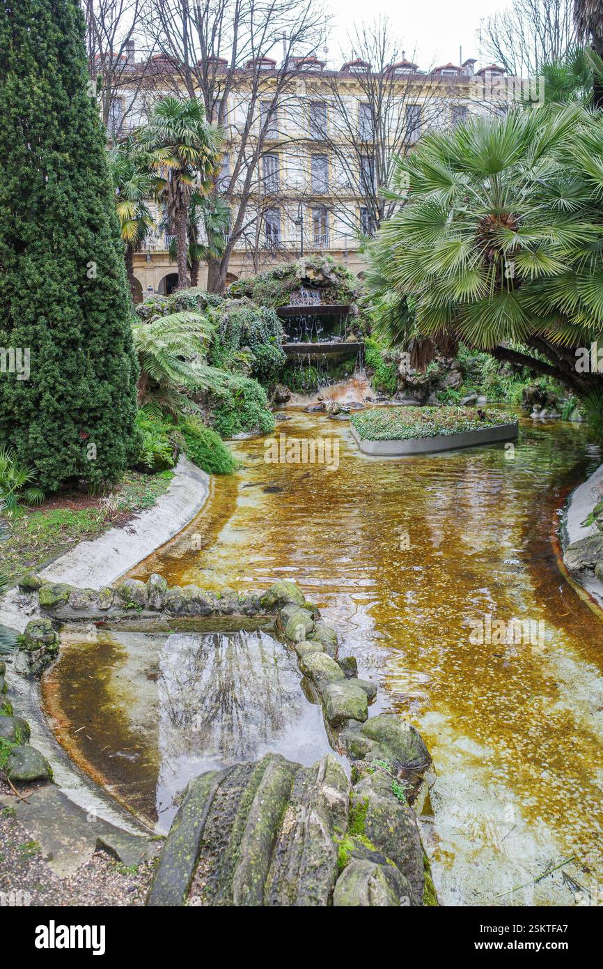 San Sebastian, Spain - 9 Feb, 2025: Gardens in Gipuzkoa Square ...