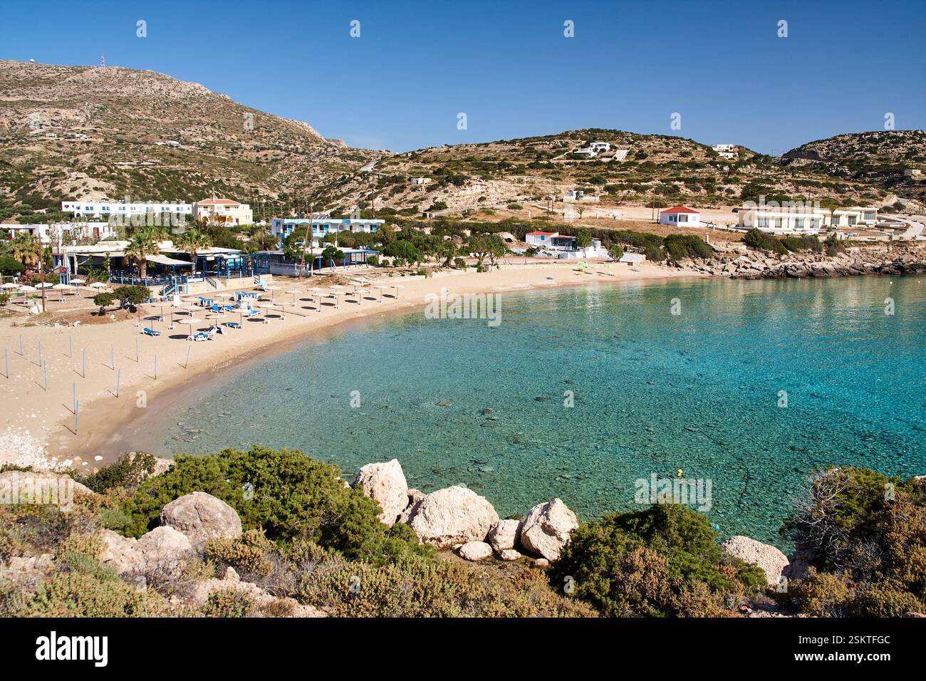Mega Amoopi beach, Karpathos island in South Aegean sea, Greece Stock ...