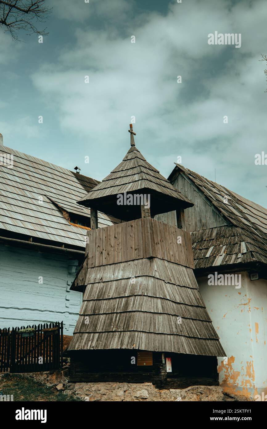 Wooden Bell Tower in Vlkolínec, Slovakia Stock Photo - Alamy
