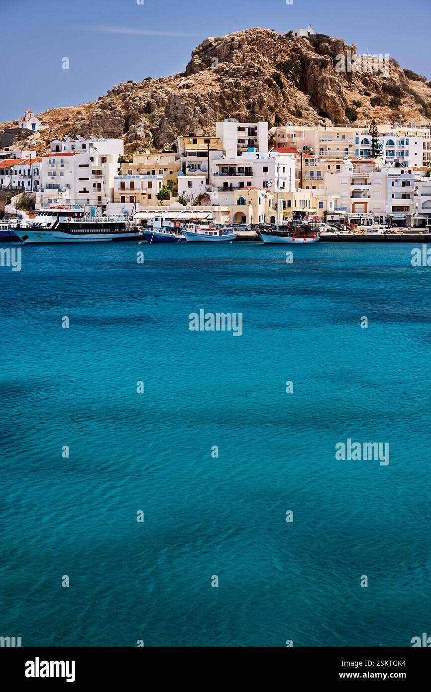 Pigadi, the capital of Karpathos island, Aegean sea, Dodecanese, Greece ...