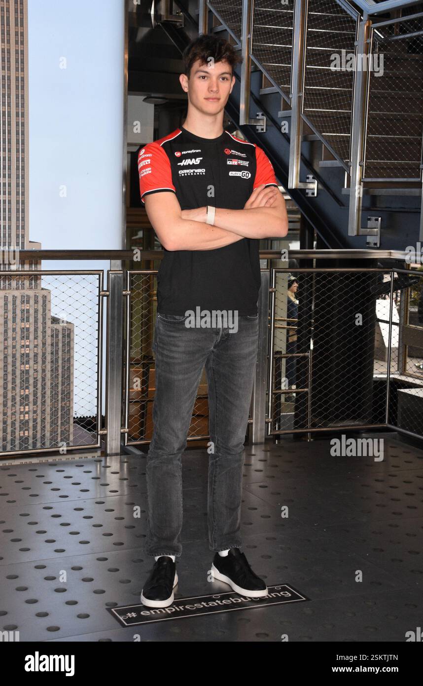 NEW YORK, NY - FEBRUARY 11: Ollie Bearman pictured as MoneyGram Haas F1 ...