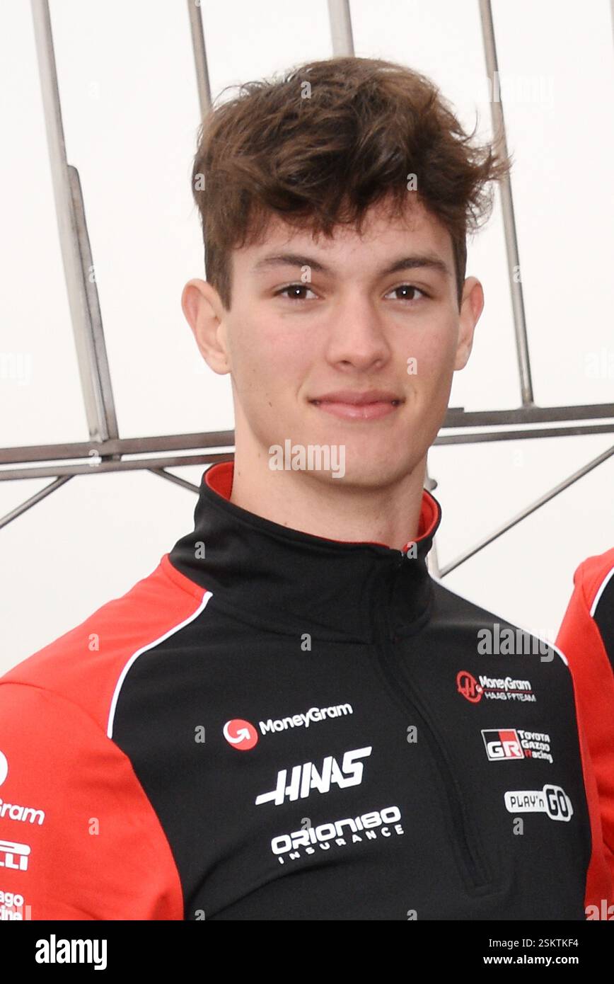 NEW YORK, NY - FEBRUARY 11: Ollie Bearman pictured as MoneyGram Haas F1 ...