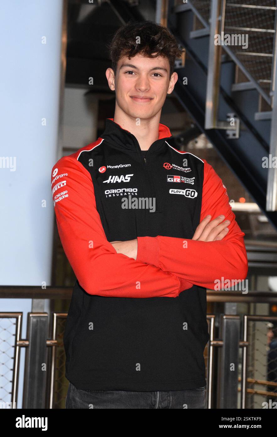 NEW YORK, NY - FEBRUARY 11: Ollie Bearman pictured as MoneyGram Haas F1 ...