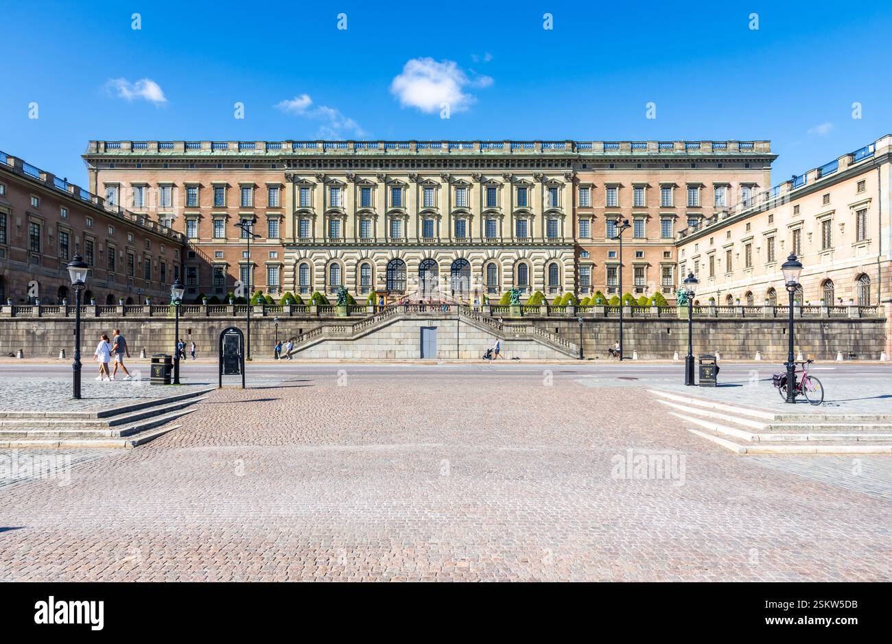 Front view of the eastern facade of the Royal Palace and its double ...