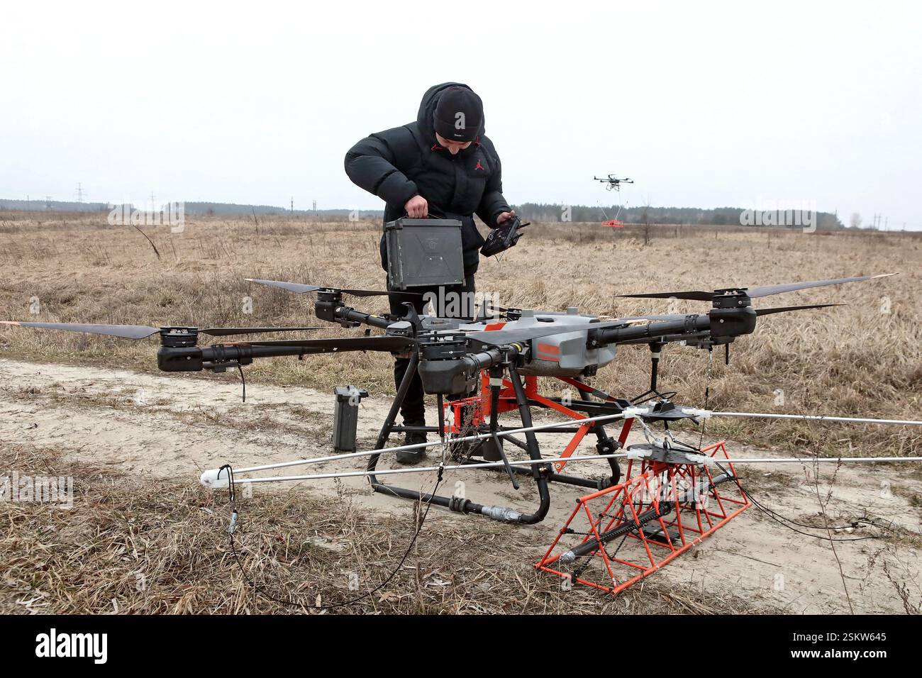 DEMYDIV, UKRAINE - FEBRUARY 11, 2025 - A demonstration of the MinesEye ...