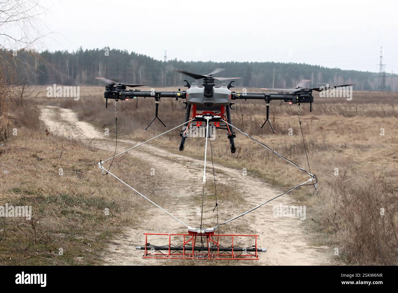 DEMYDIV, UKRAINE - FEBRUARY 11, 2025 - A demonstration of the MinesEye ...