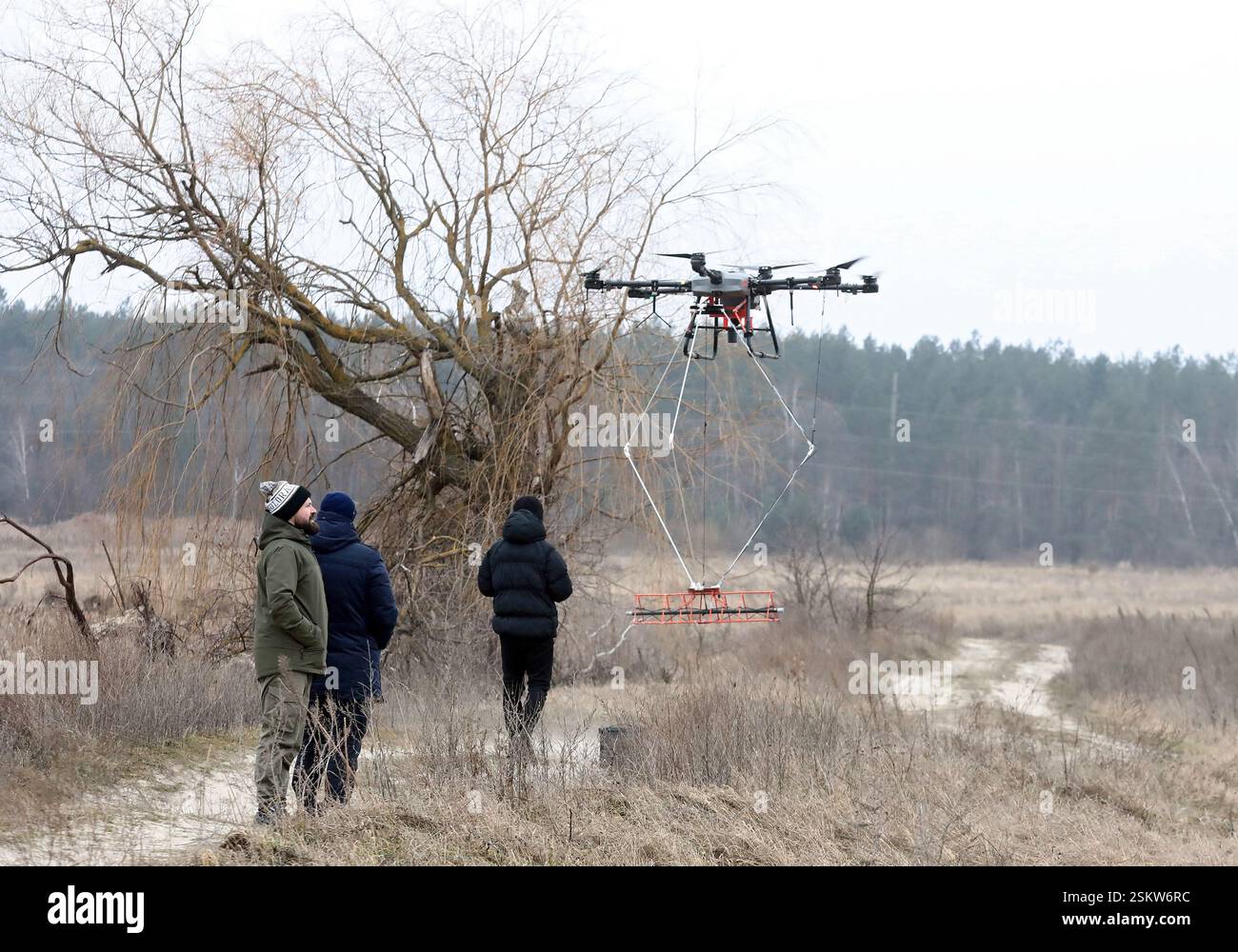 DEMYDIV, UKRAINE - FEBRUARY 11, 2025 - A demonstration of the MinesEye ...