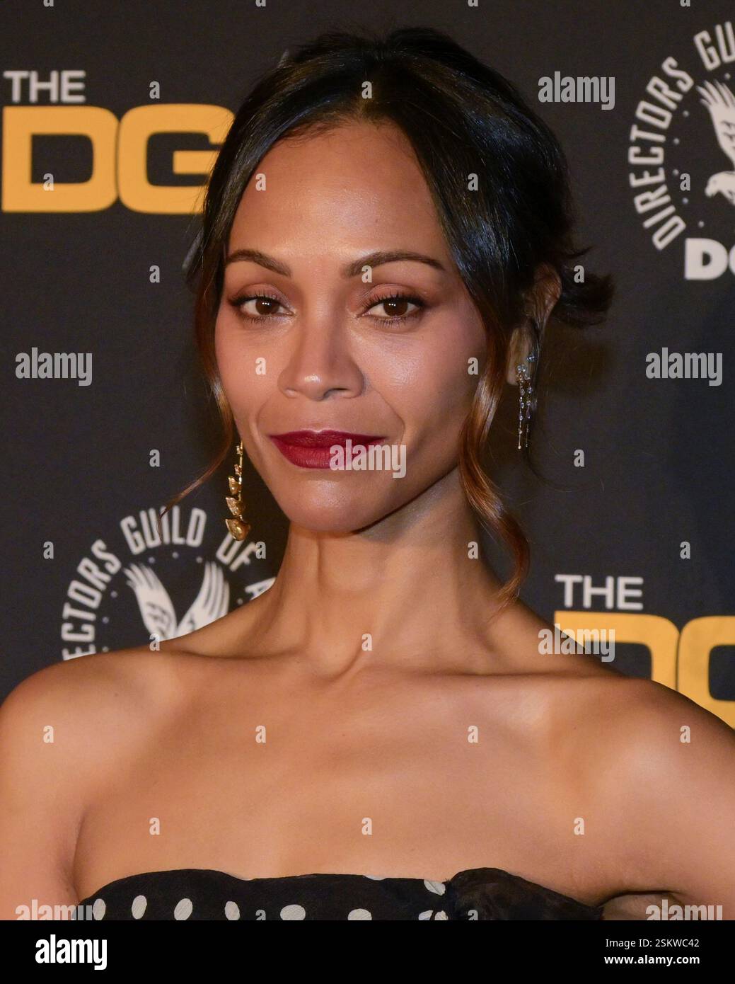 February 8, 2025, Beverly Hills, California, USA: Zoe Saldana attends ...