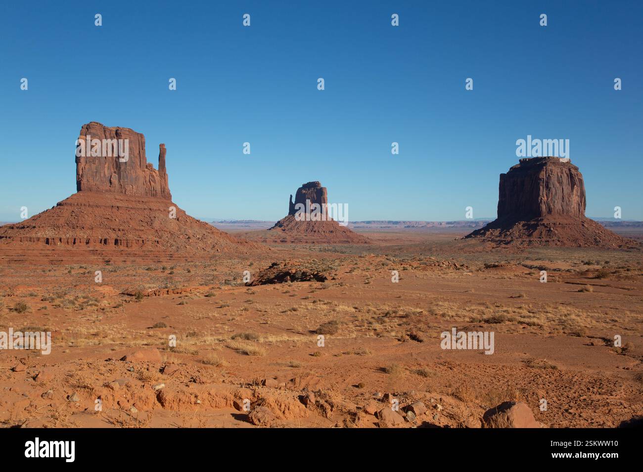 West Mitten Butte (left), East Mitten Butte (center), Merrick Butte ...