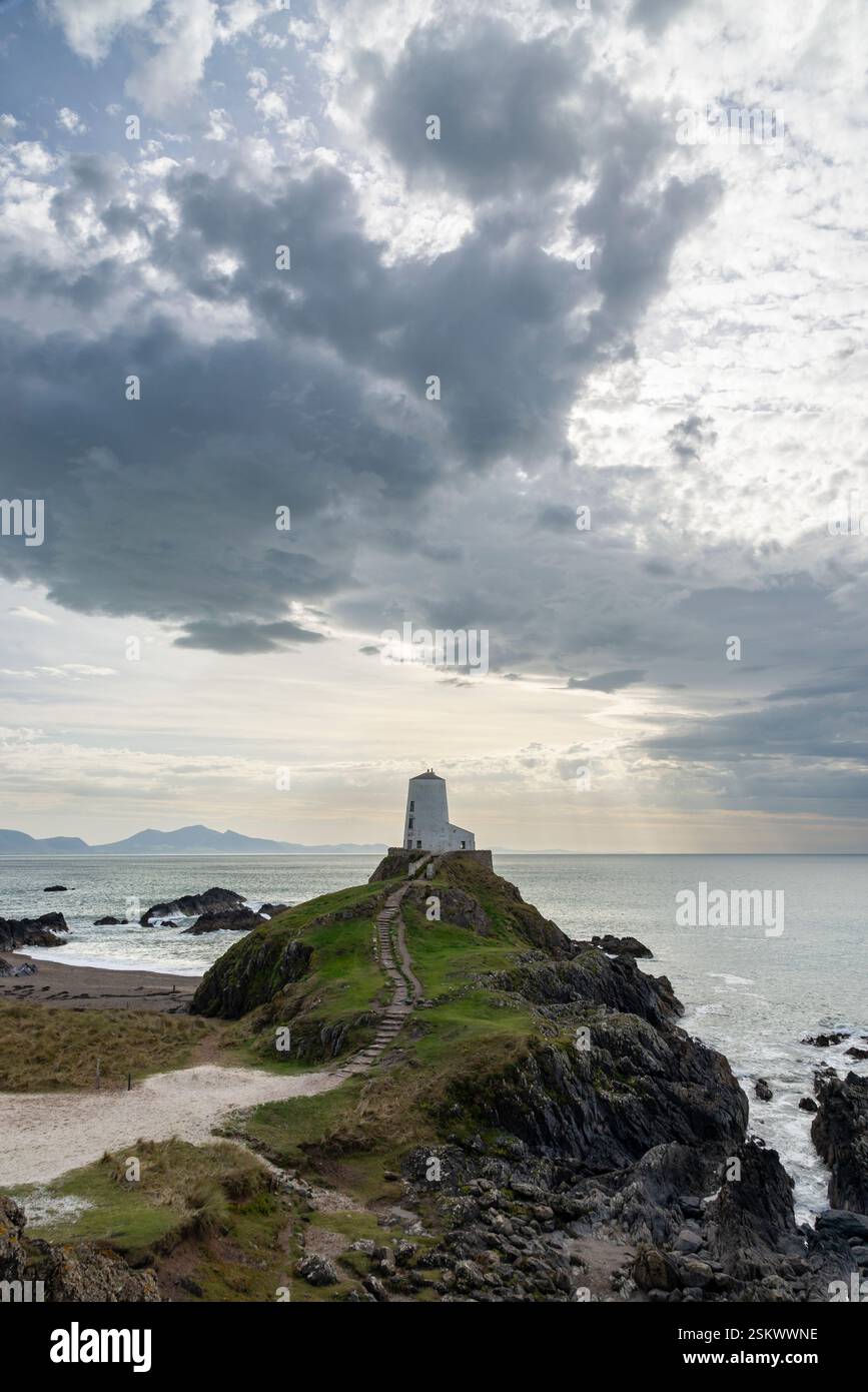 Twr Mawr lighthouse at the tip of Llanddwyn Island on Anglesey, North ...