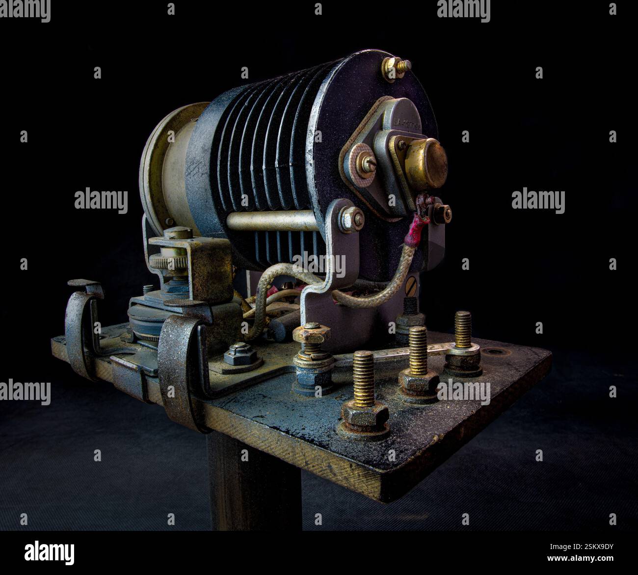 Mechanical parts of vintage voltage regulator from old airplane Stock ...
