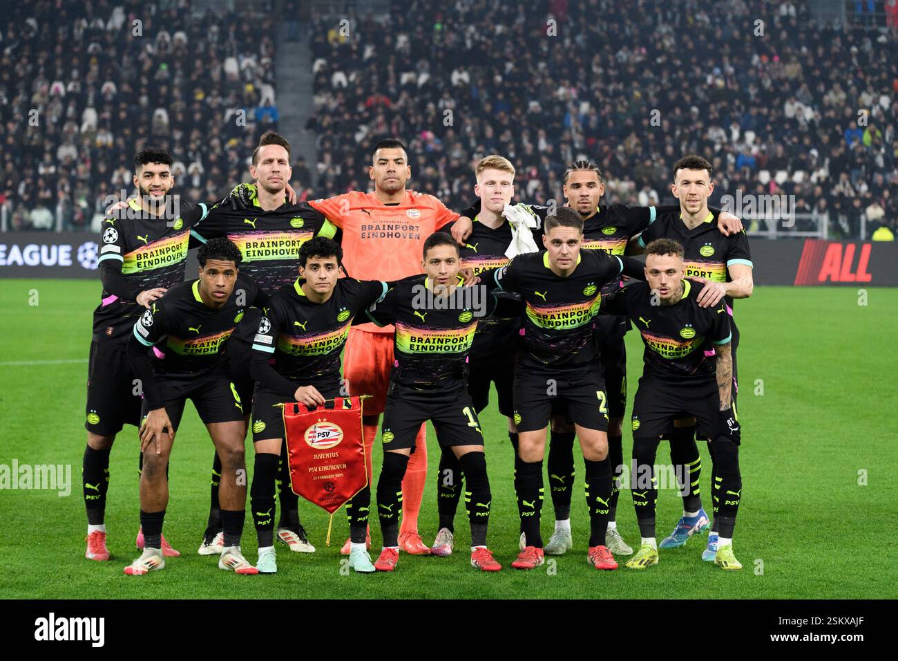 PSV Eindhoven players pose for a team photo during the Champions League ...