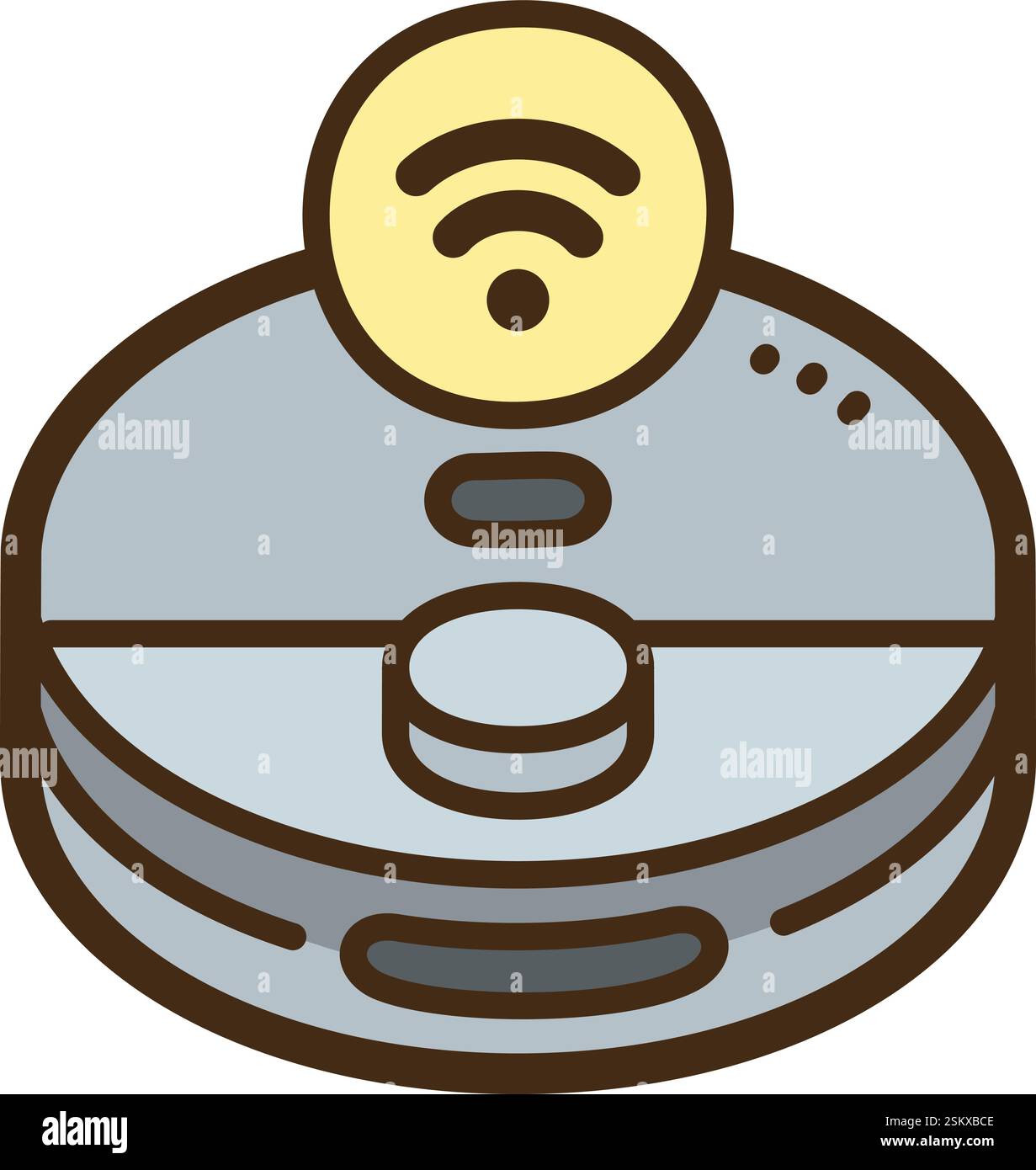 Robotic vacuum vector doodle illustration and graphic. Part of home ...