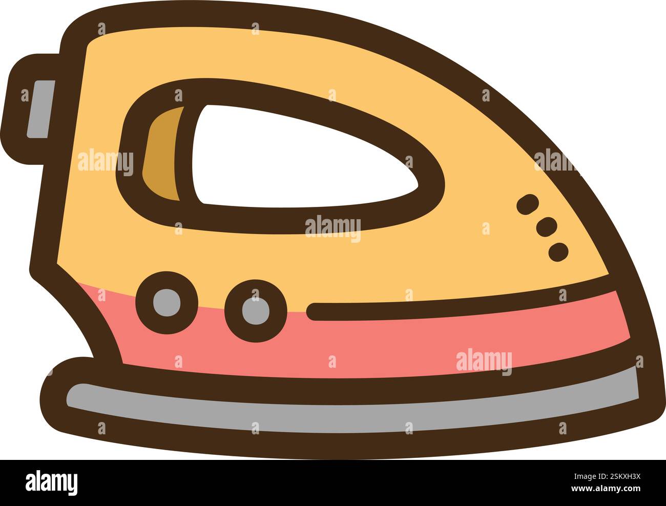 Clothes iron vector doodle illustration and graphic. Part of home ...