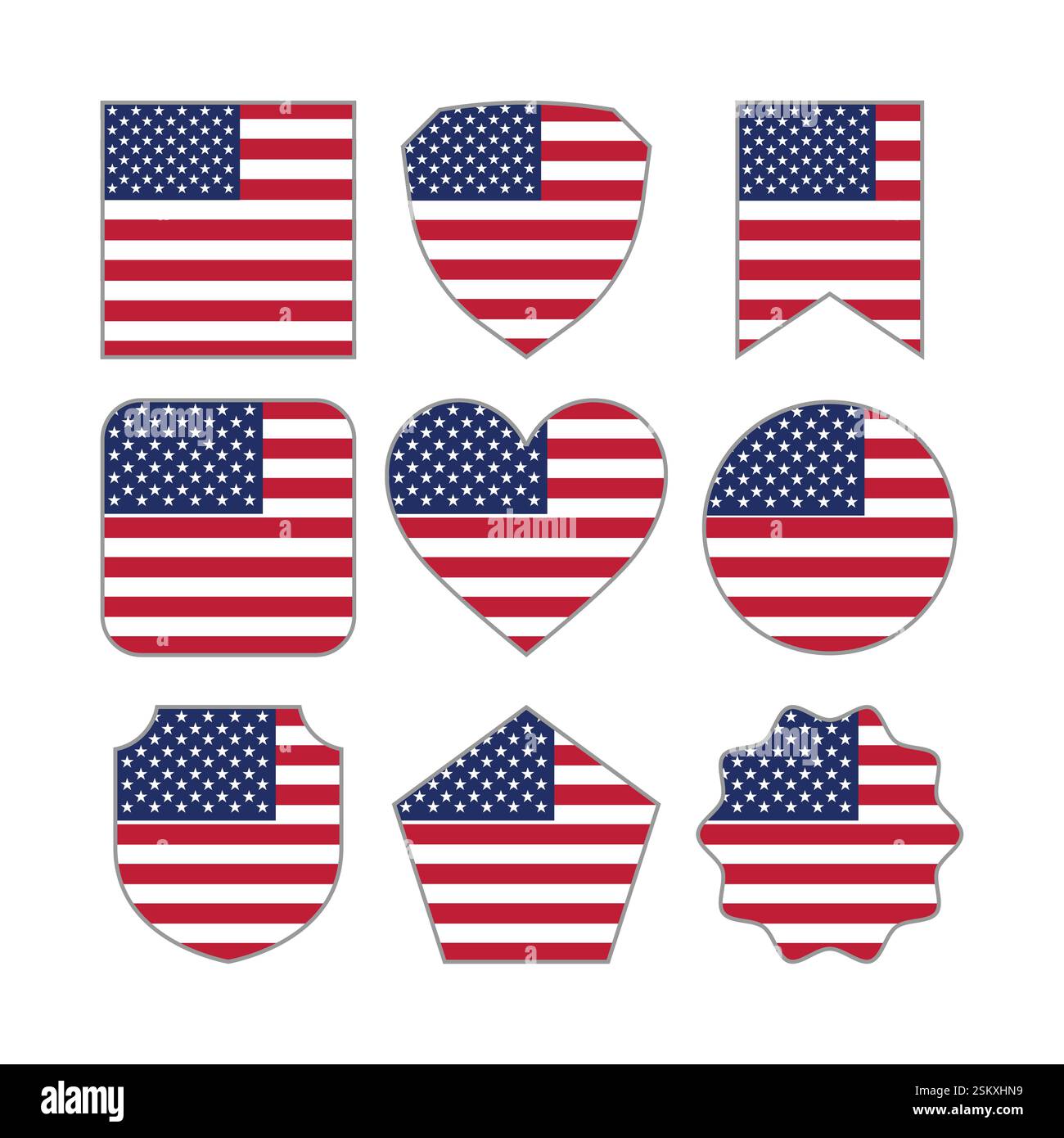Modern Abstract Shapes of United States of America Flag Vector Design ...
