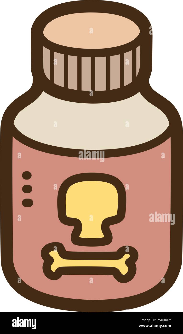 Poison vector doodle illustration and graphic. Part of health and ...