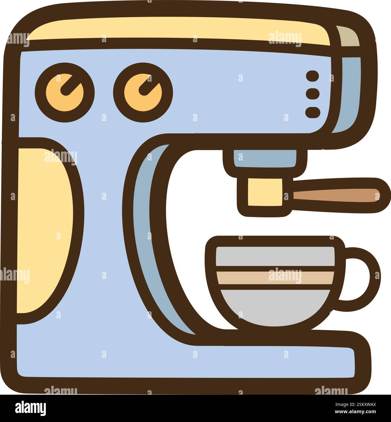 Coffee maker vector doodle illustration and graphic. Part of home ...