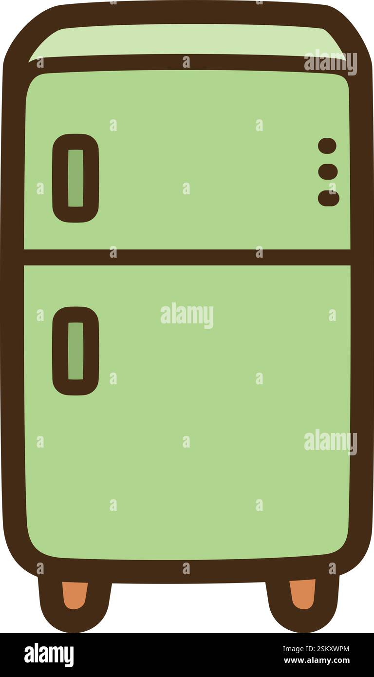 Refrigerator vector doodle illustration and graphic. Part of home ...