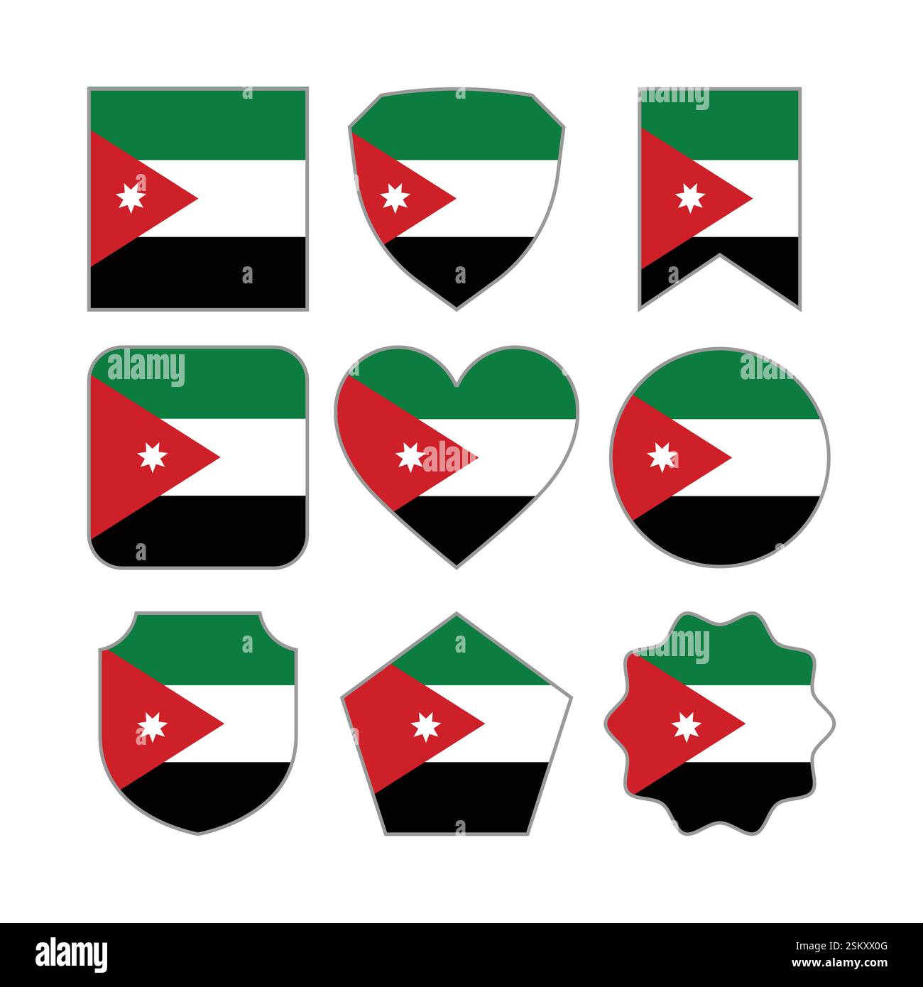 Modern Abstract Shapes of Jordan Flag Vector Design Template Stock ...