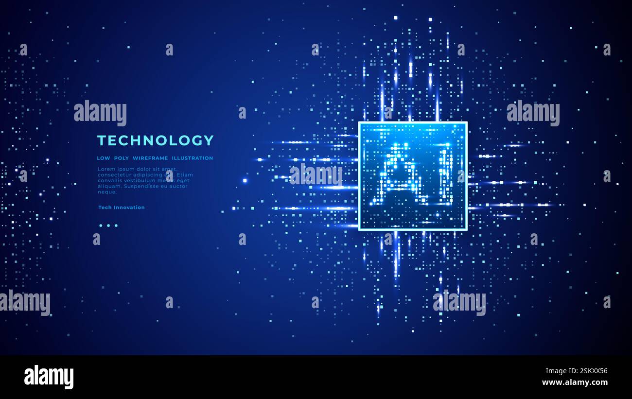 Cyber brain isometric background Stock Vector Images - Alamy