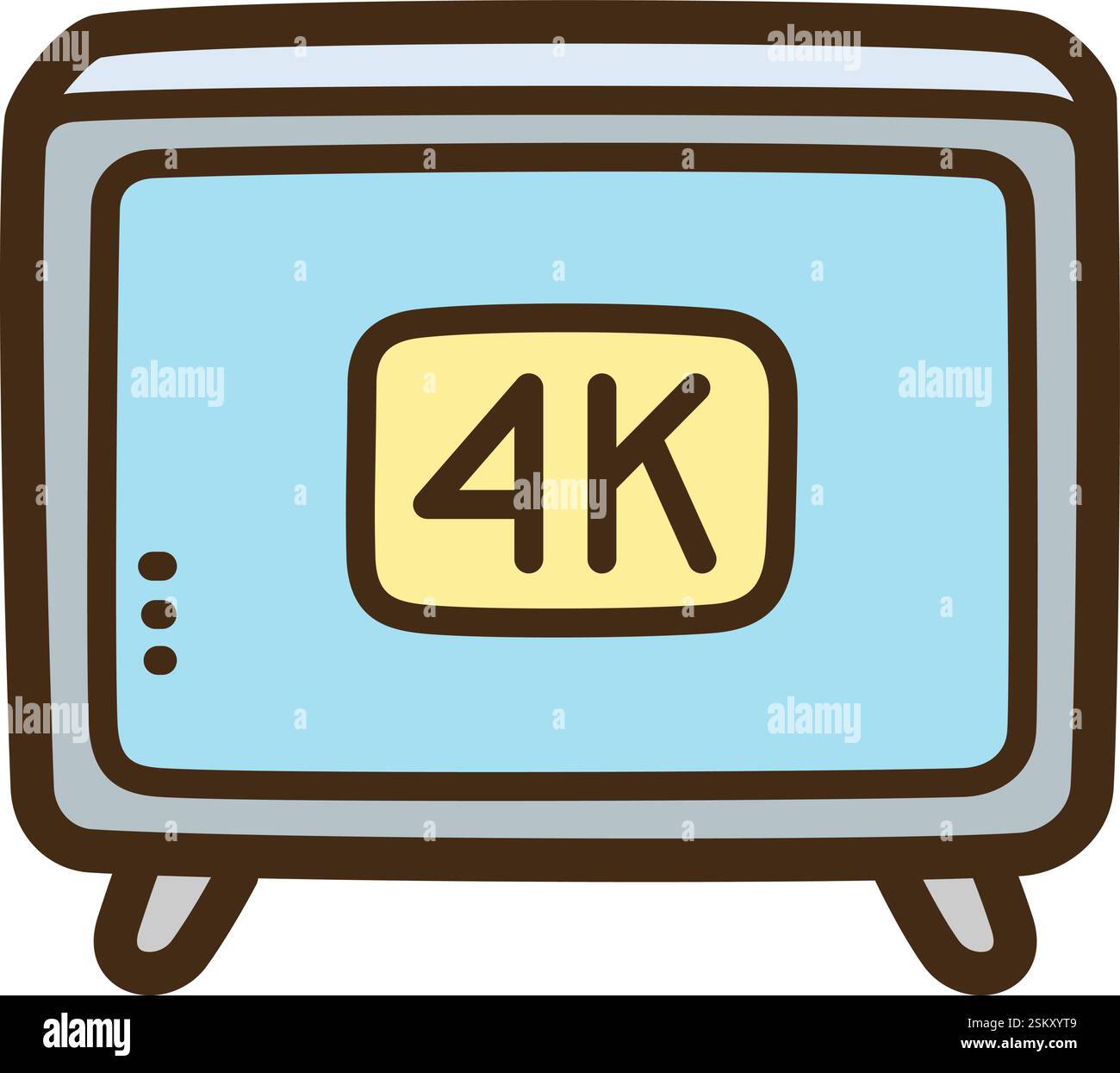 Smart television vector doodle illustration and graphic. Part of home ...
