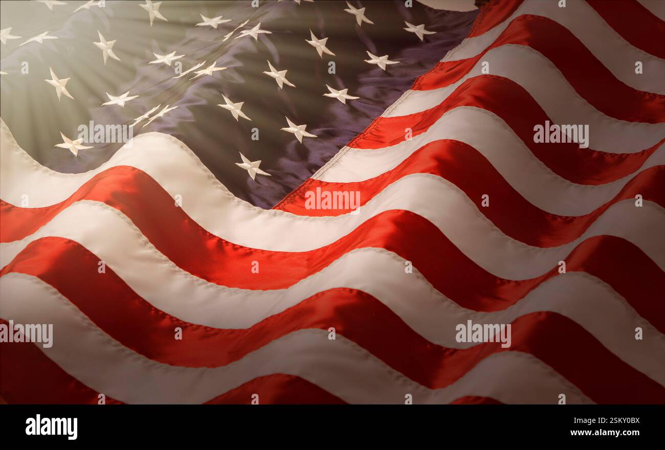 American Flag and a dawn of a new age Stock Photo - Alamy