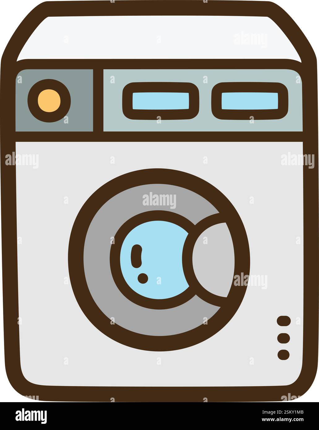 Washing machine vector doodle illustration and graphic. Part of home ...