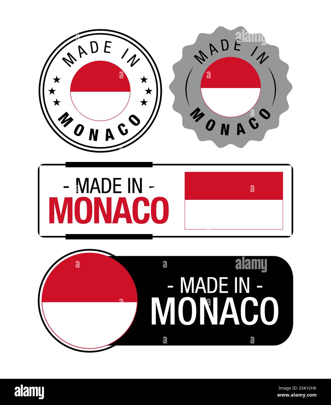 Flag of monaco vector vectors hi-res stock photography and images - Alamy