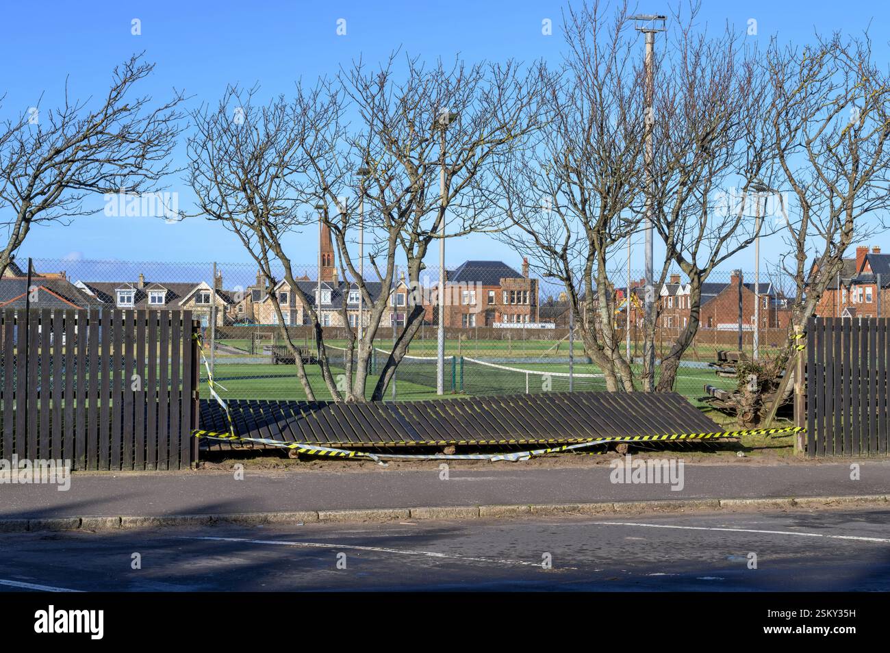Blown down fence hi-res stock photography and images - Alamy