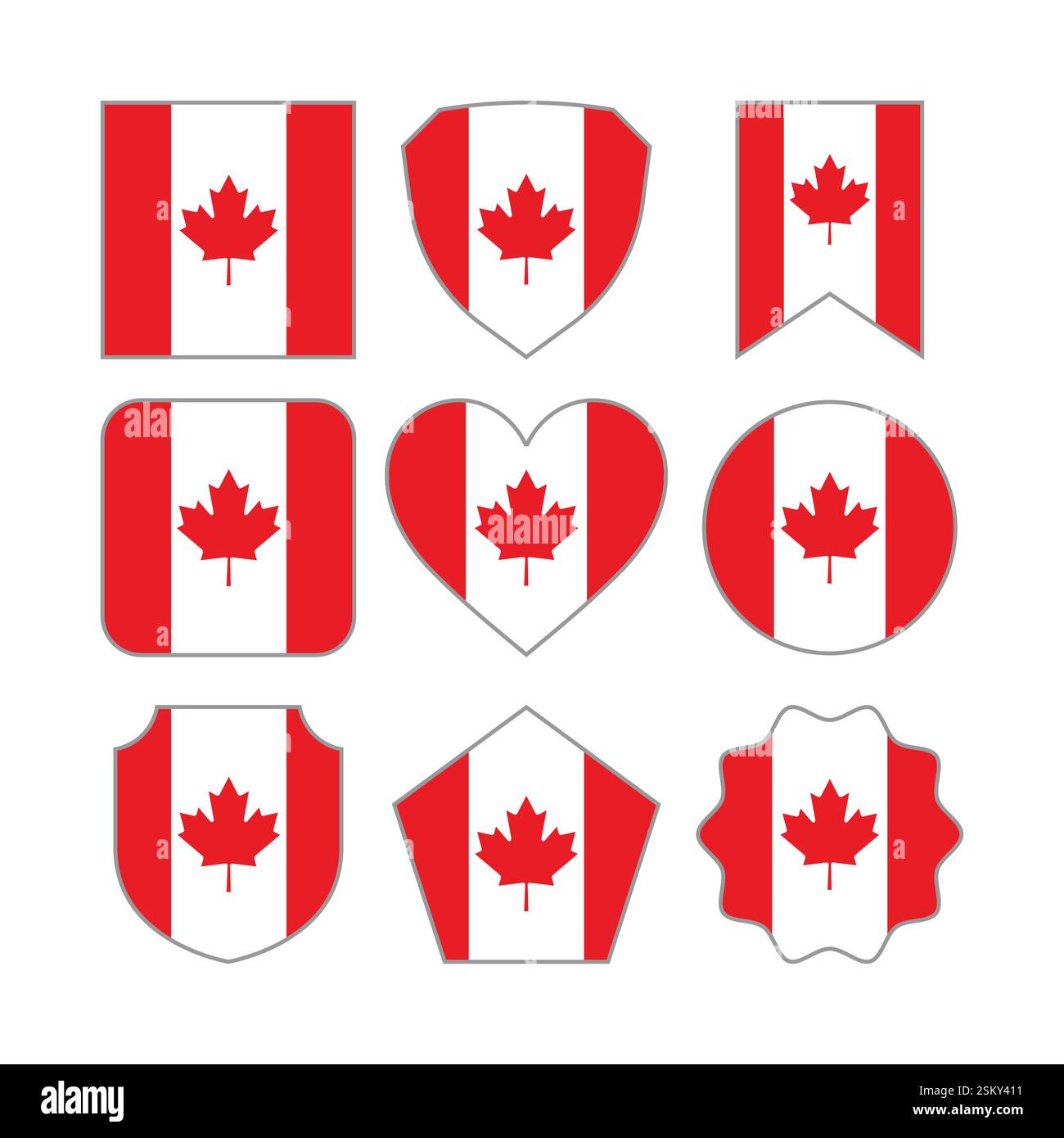 Modern Abstract Shapes of Canada Flag Vector Design Template Stock ...