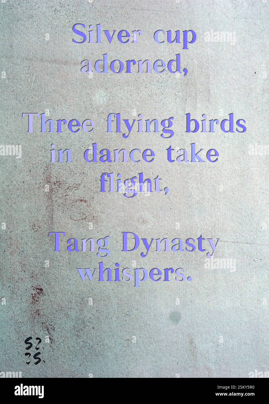Silver cup adorned, Three flying birds in dance take flight, Tang ...