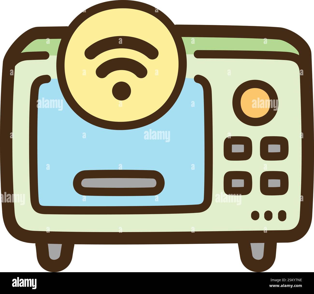 Microwave vector doodle illustration and graphic. Part of home ...